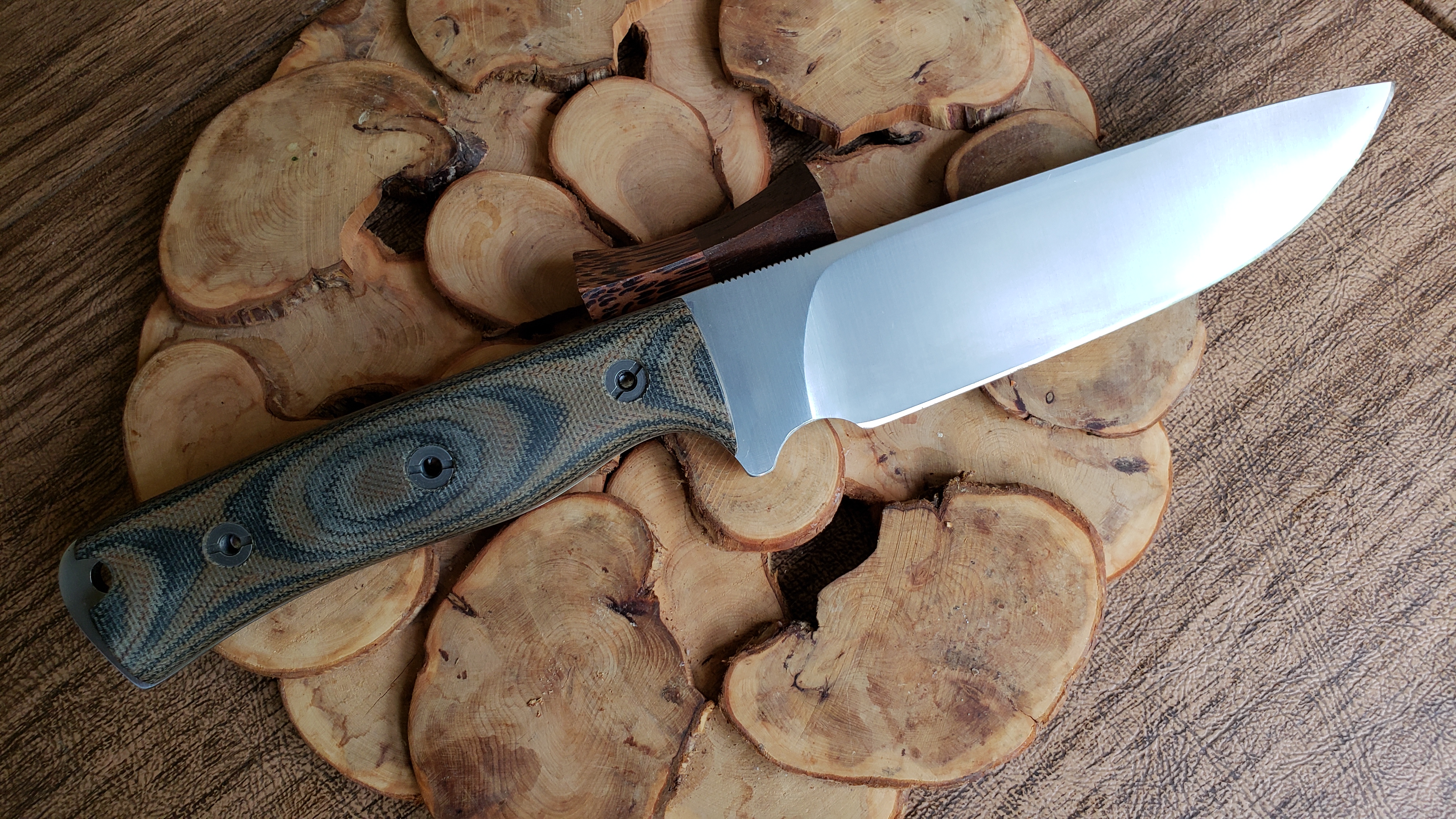 Bushcrafter/camper B55 AEB-L/camo micarta/leather | BladeForums.com